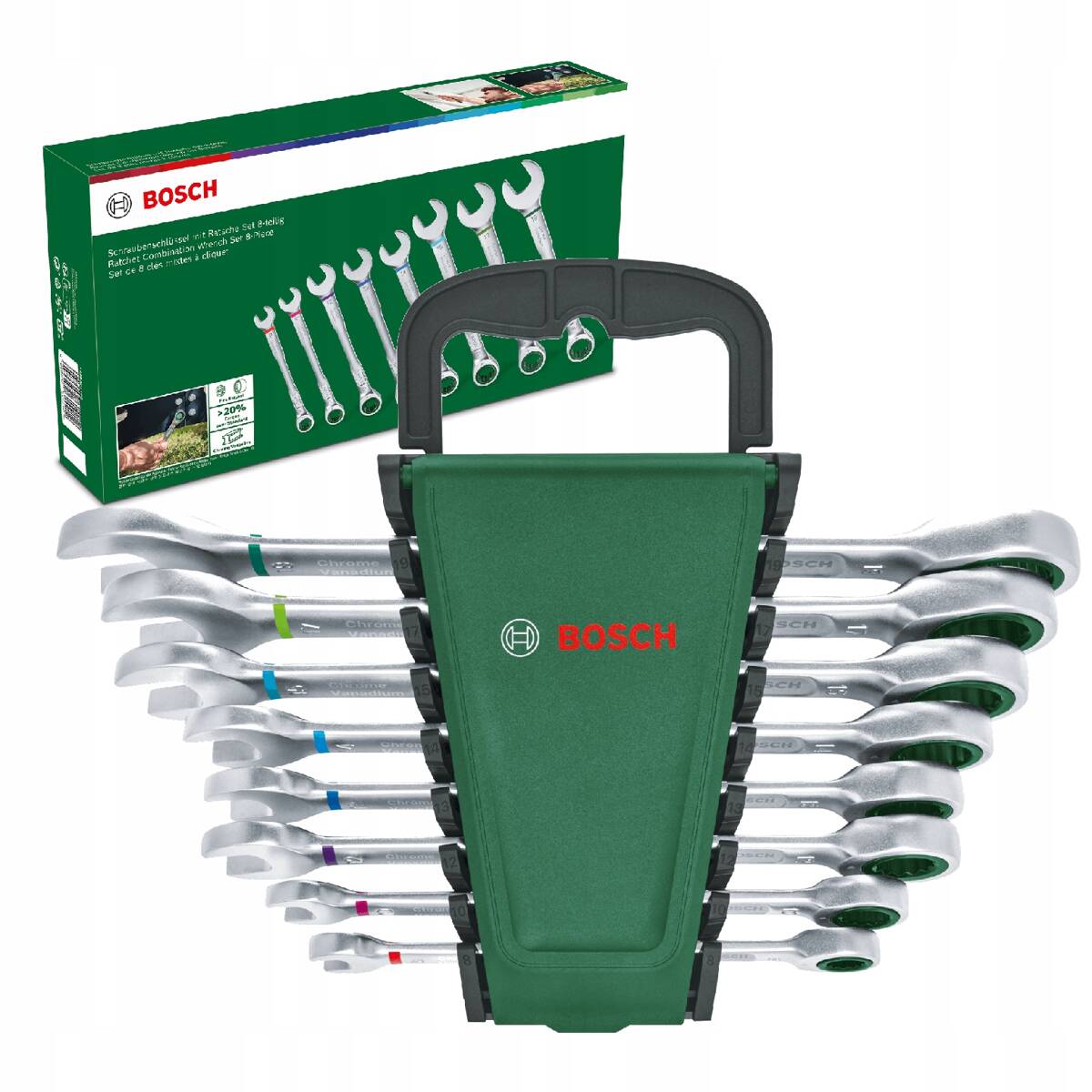 ZESTAW KLUCZY PŁASKO-OCZKOWYCH Z GRZECHOTKĄ BOSCH 1600A027PS 1600A027PS ...