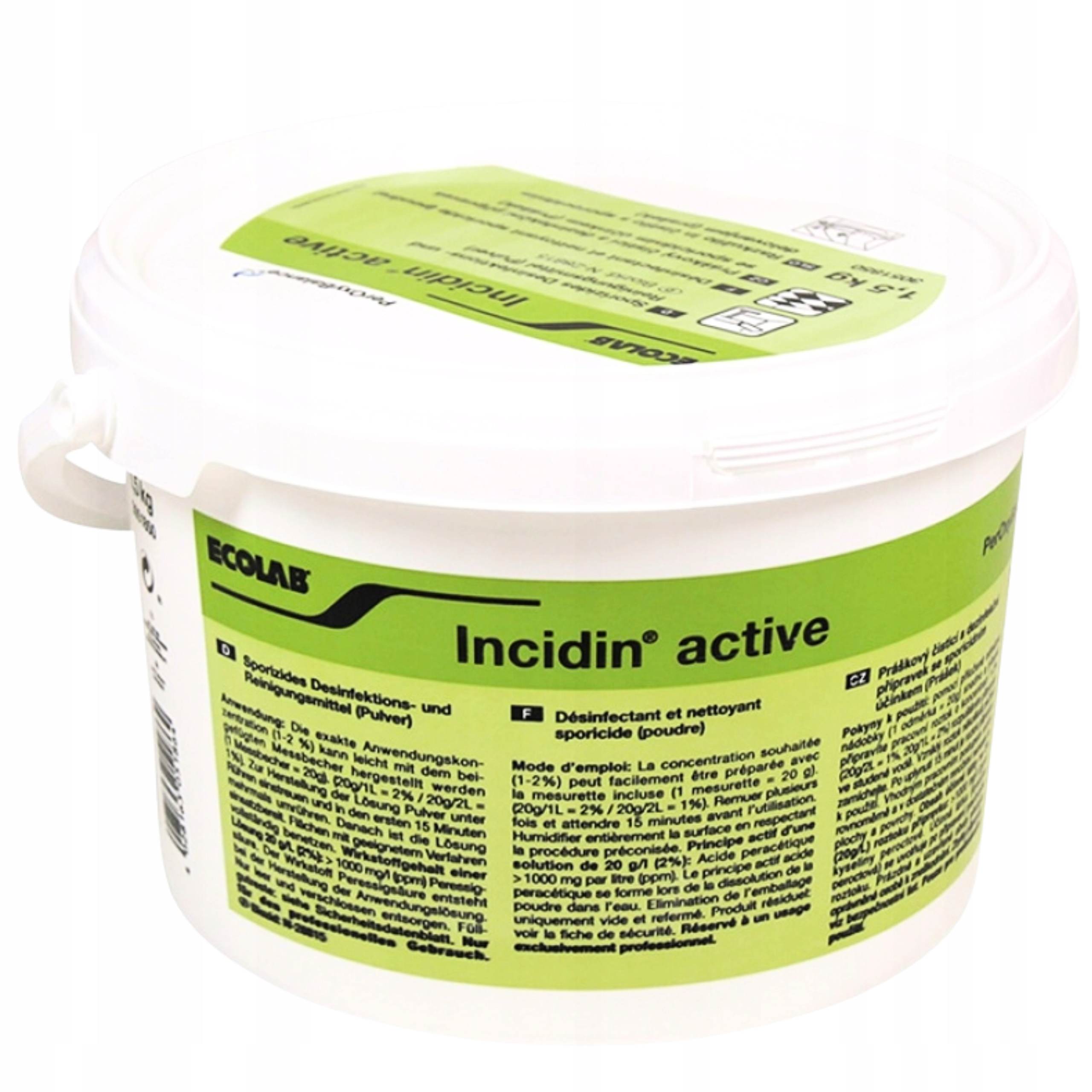 ECOLAB INCIDIN ACTIVE PROSZEK DO DEZYNFEKCJI DUŻYCH POWIERZCHNI 1,5KG ...