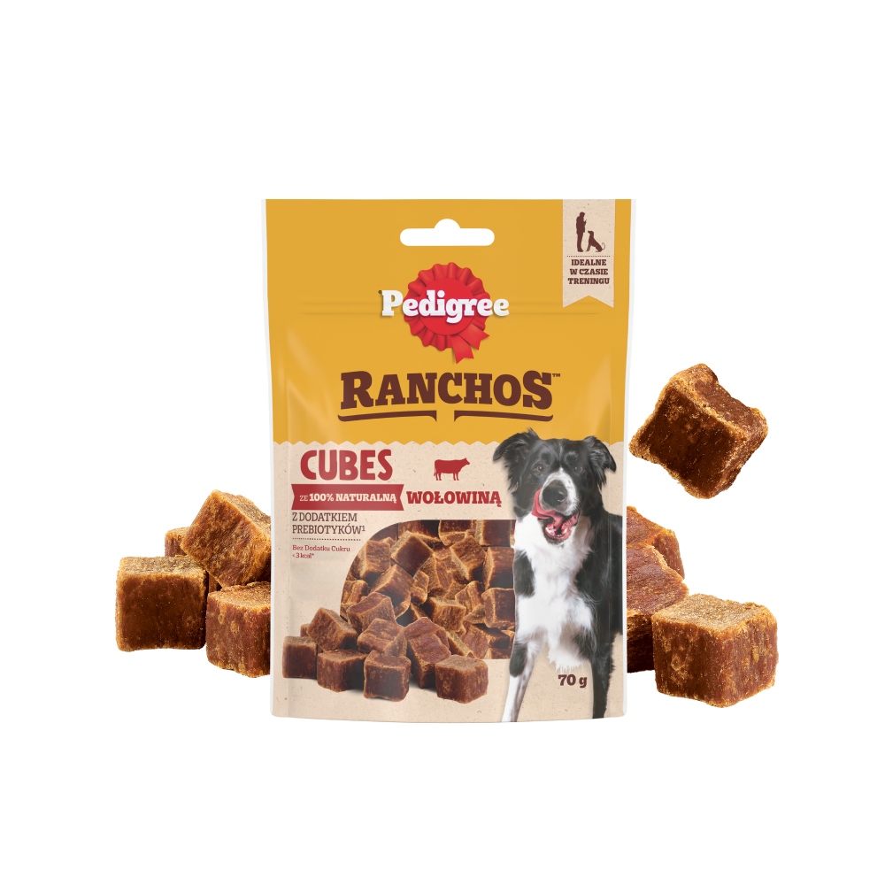 PEDIGREE RANCHOS CUBES 70G DLA DOROSŁYCH PSÓW Z WOŁOWINĄ (4008429171710 ...
