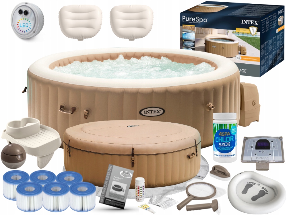Basen z hydromasażem nadmuchiwany okrągły Intex 795 l (16941057418145 ...