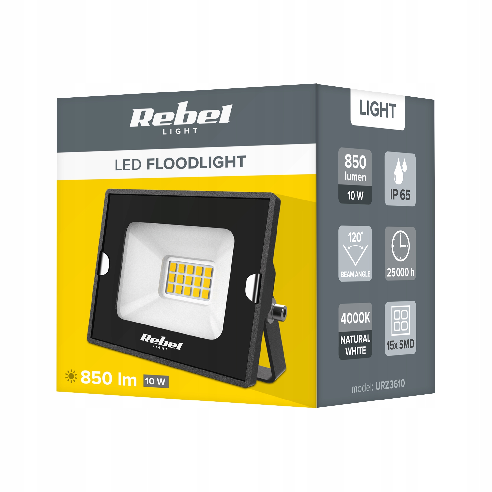 Naświetlacz Reflektor Halogen Rebel LED 10W 850lm 4000K 230V IP65 ...