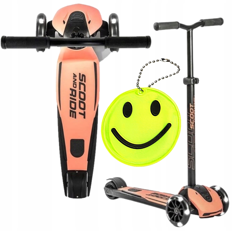 SCOOT AND RIDE Highwaykick 5 Hulajnoga Trójkołowa LED Peach 5+ + GRATIS ...