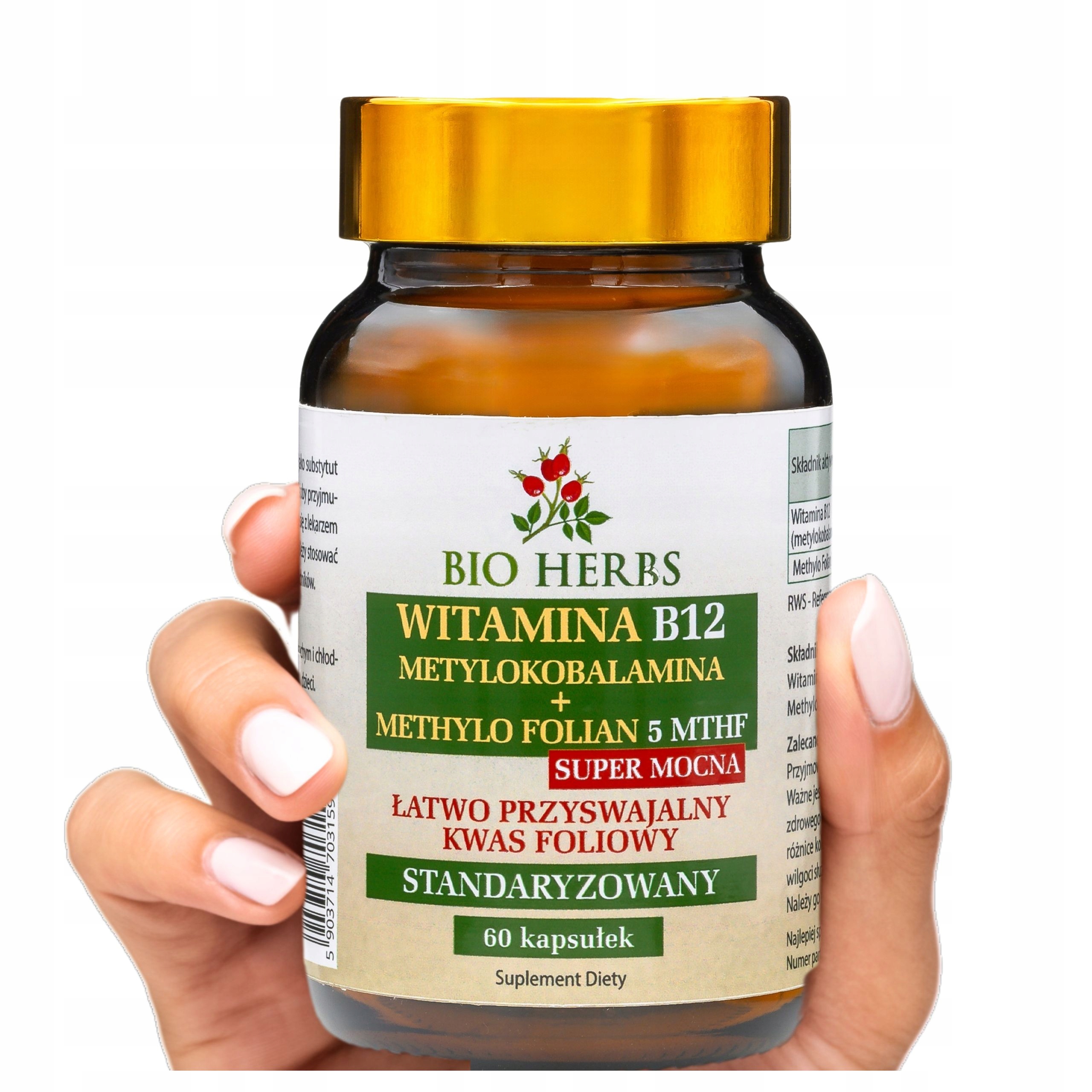 WITAMINA B12 METYLOKOBALAMINA + METHYLO FOLIAN STANDARYZOWANY 60 KAPS ...