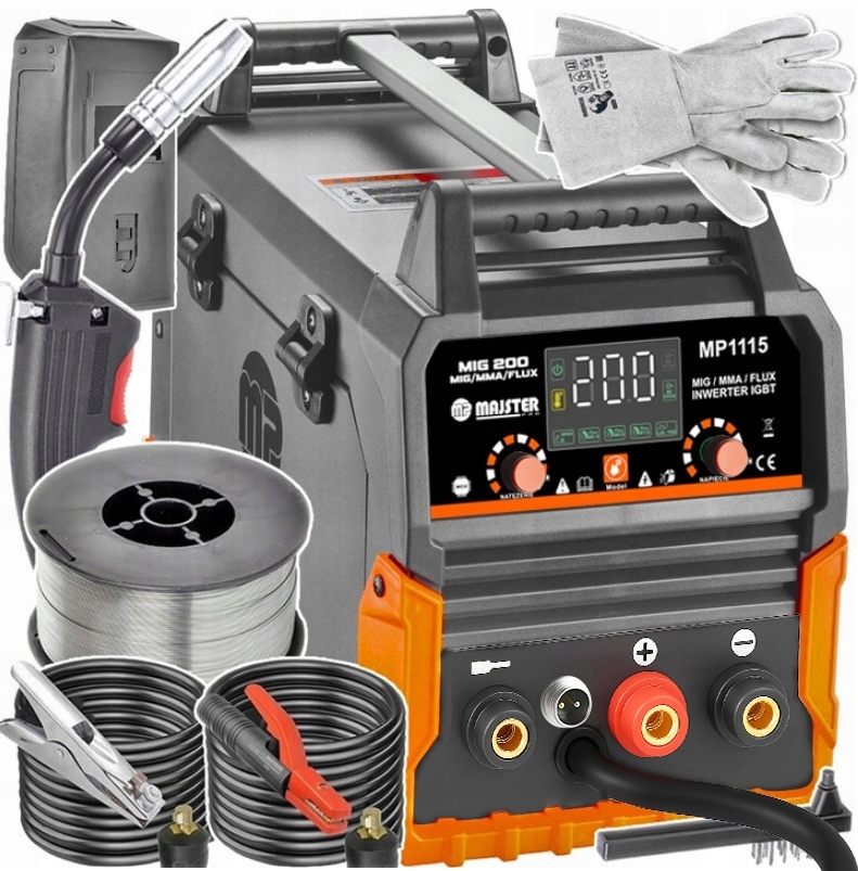 SPAWARKA INWERTOROWA INWERTEROWA MIGOMAT MIG MMA FLUX TIG 200A DRUT MP1115 (5904553382871 ...