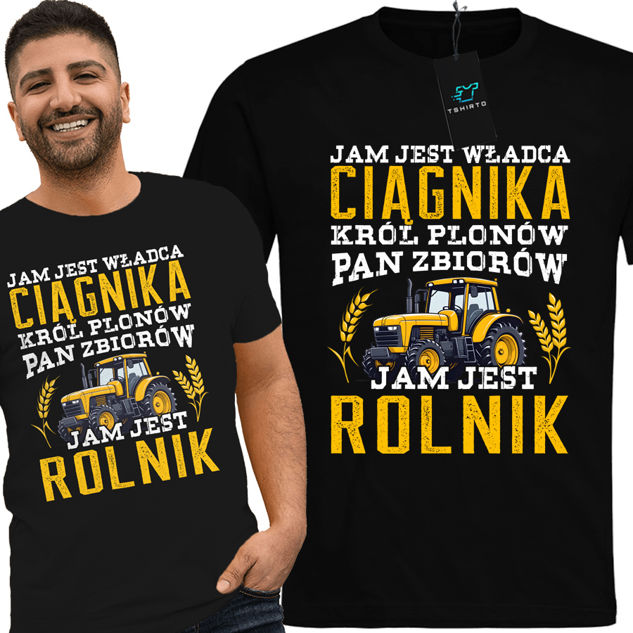 KOSZULKA MĘSKA JAM JEST PAN ROLNIK CIĄGNIK TRAKTOR PREZENT DLA ROLNIKA XXL • Cena, Opinie • T ...