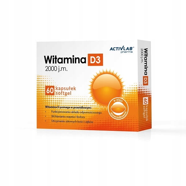 Witamina Activlab Witamina D3 2000 IU 60 kaps. (5903260902433) • Cena, Opinie • Preparaty ...