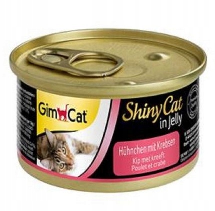 GimCat ShinyCat kurczak i kraby w galarecie 70g mokra karma dla kotów (4002064413136) • Cena ...