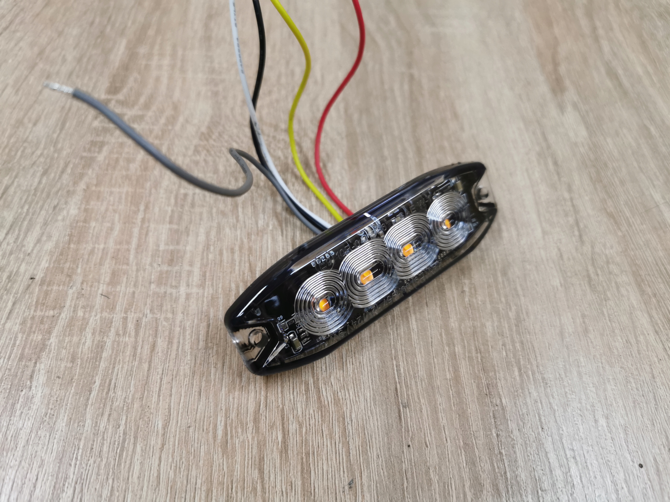 Led strobe slim 12w orange 4 led warning light 12/24v auxiliary light ...