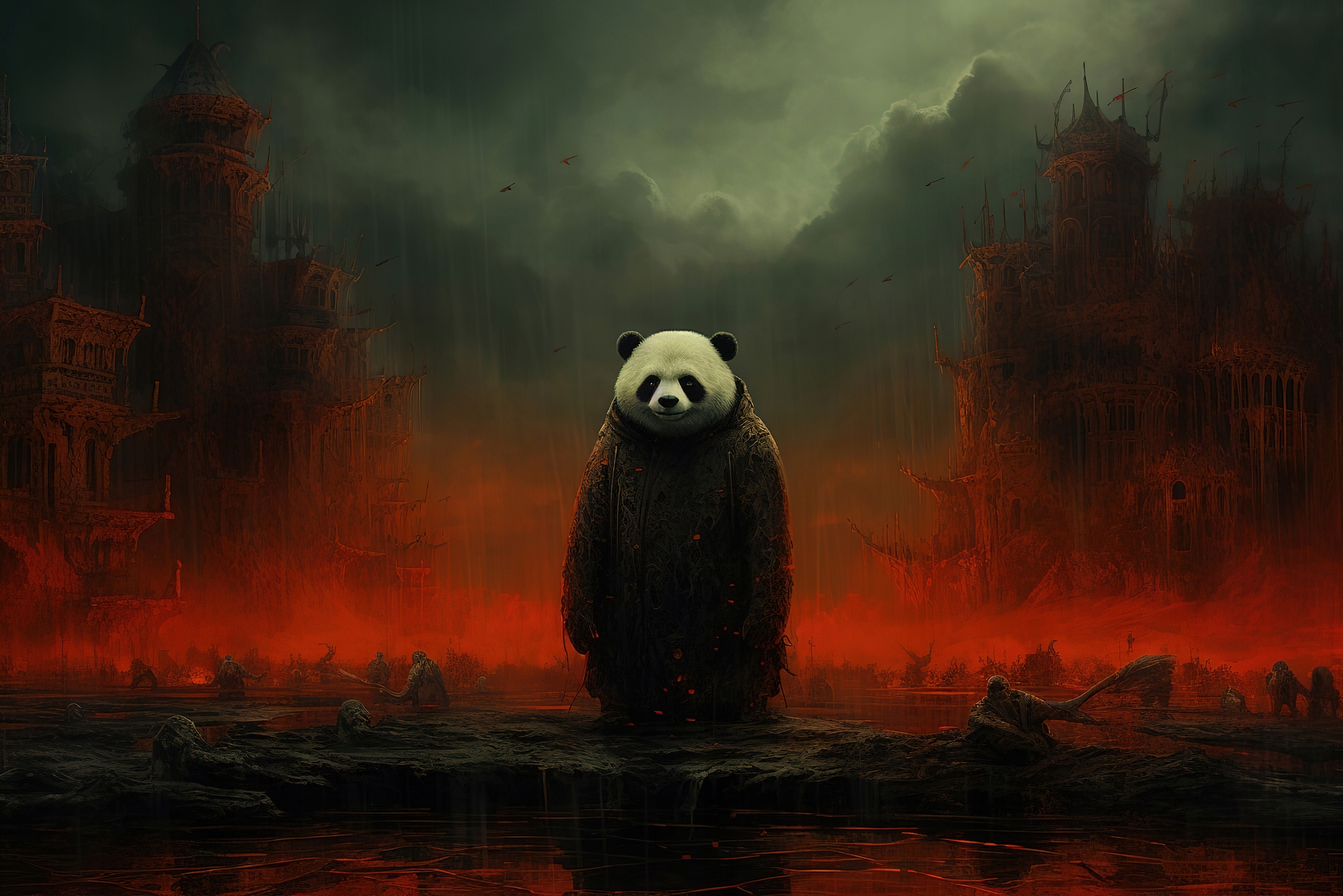 Obraz Zdzisław Beksiński Style Panda Surrealizm • Cena, Opinie • Obrazy ...