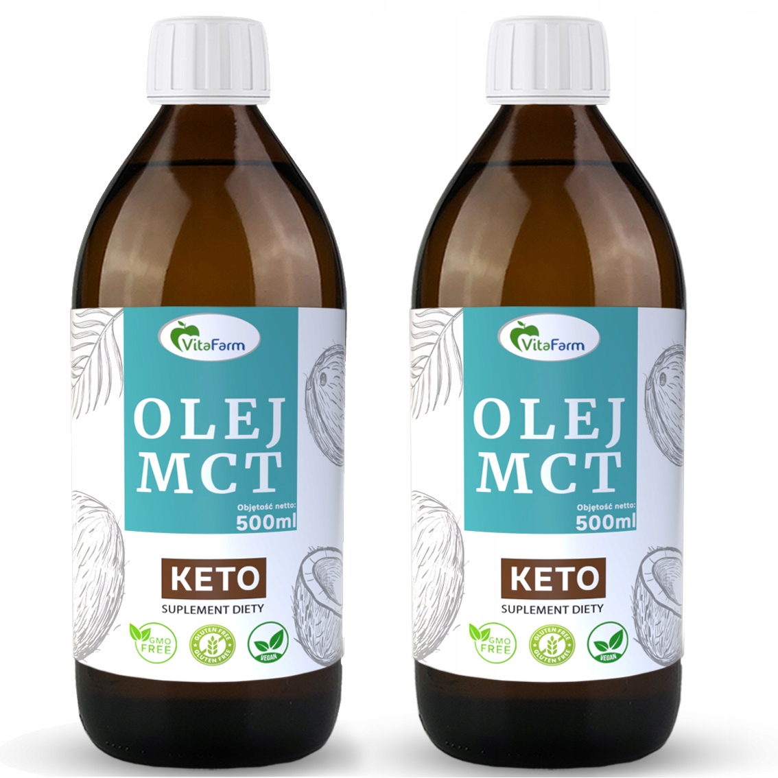 OLEJ MCT Z KOKOSA 2x500ml DIETA KETO (5902273246961) • Cena, Opinie • Olej 14934902573 • Allegro