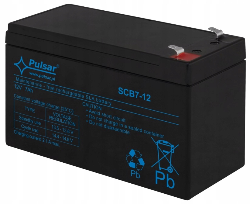 Akumulator bezobsługowy Pulsar SCB7-12 12V 7Ah AGM - Sklep, Opinie, Cena w Allegro