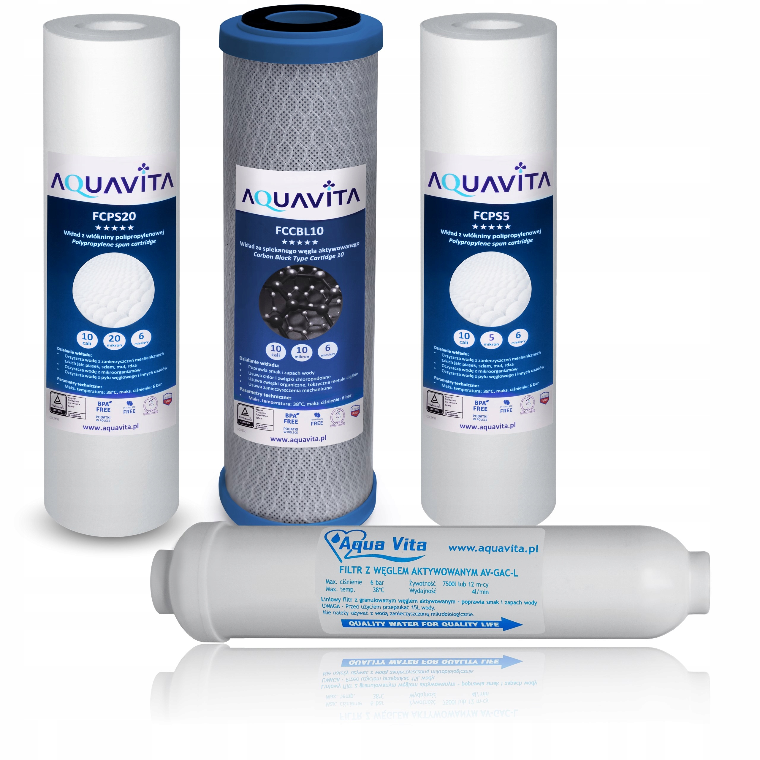 Komplet wkładów filtr wody osmoza RO5 AQUA VITA - Sklep, Opinie, Cena w ...