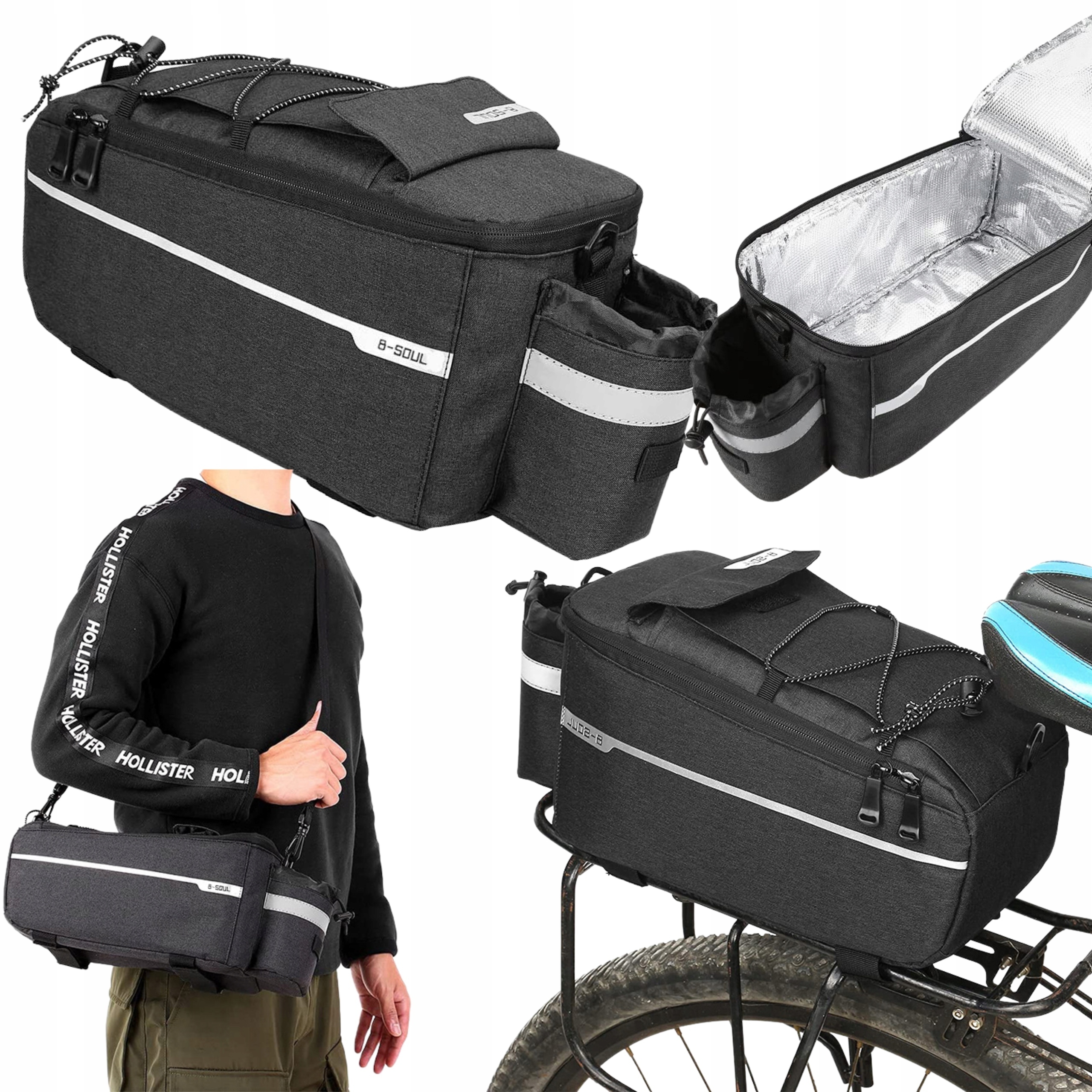 TORBA ROWEROWA SAKWA NA ROWER TERMICZNA TYLNA NA BAGAŻNIK ETUI KUFER ...