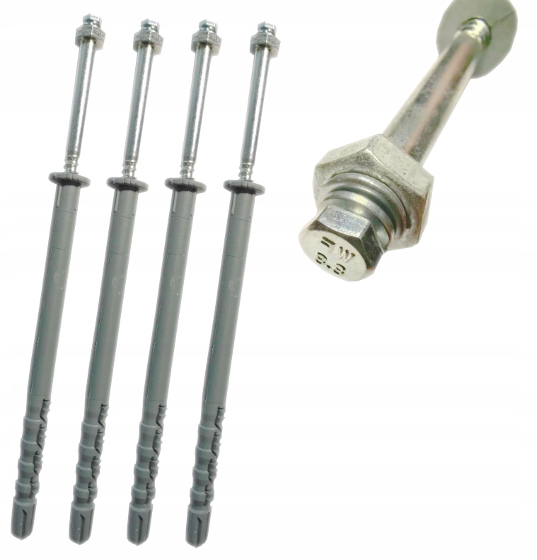 MOCOWANIE DO ELEWACJI PRZEZ STYROPIAN EBZ 14x160x4 z GWINTEM M6 • Cena, Opinie • Gwoździe ...