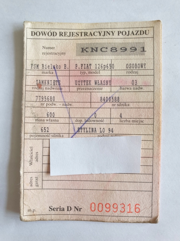 DOWÓD KOLEKCJONERSKI POLSKI FIAT 126P 650 1980 (8806086697033) • Cena ...