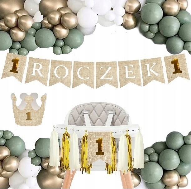 BALONY ROCZEK zielone BOHO dekoracje na krzesełko (5904954387697 ...