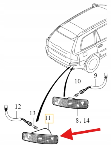 ODBLASK ŚWIATŁO ZDERZAKA LEWY TYŁ VOLVO XC90 2003- OE 31213647 • Cena ...