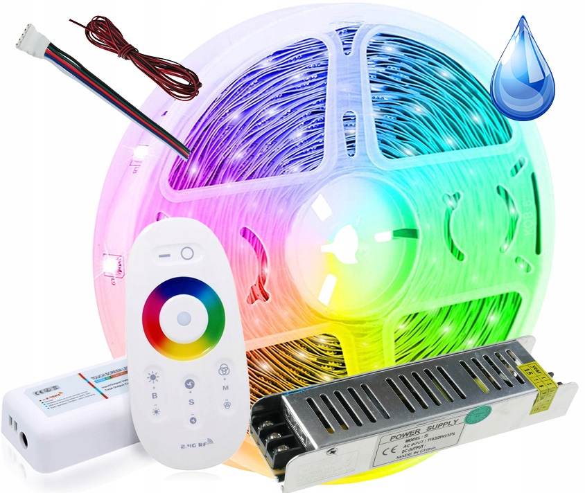 ZESTAW RGBW 5m Tasma LED Wodoodporna Biała Ciepła (5905490442246 ...