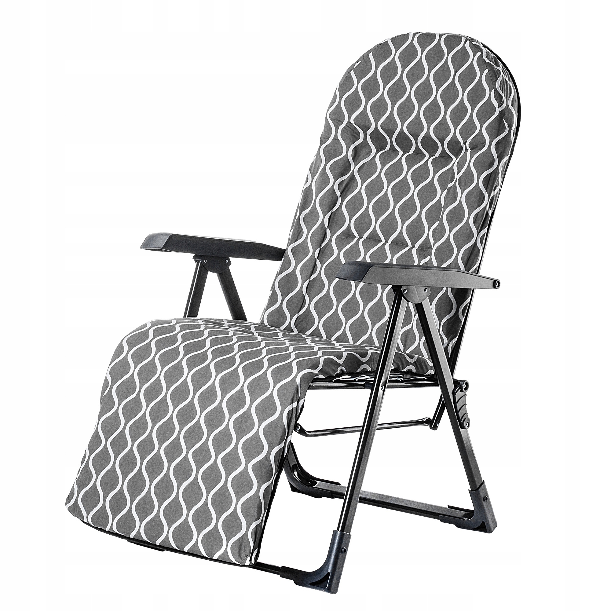 LEŻAK FOTEL OGRODOWY SKŁADANY PLAŻOWY LEŻANKA PODUSZKA PODNÓŻEK WYGODNY ...