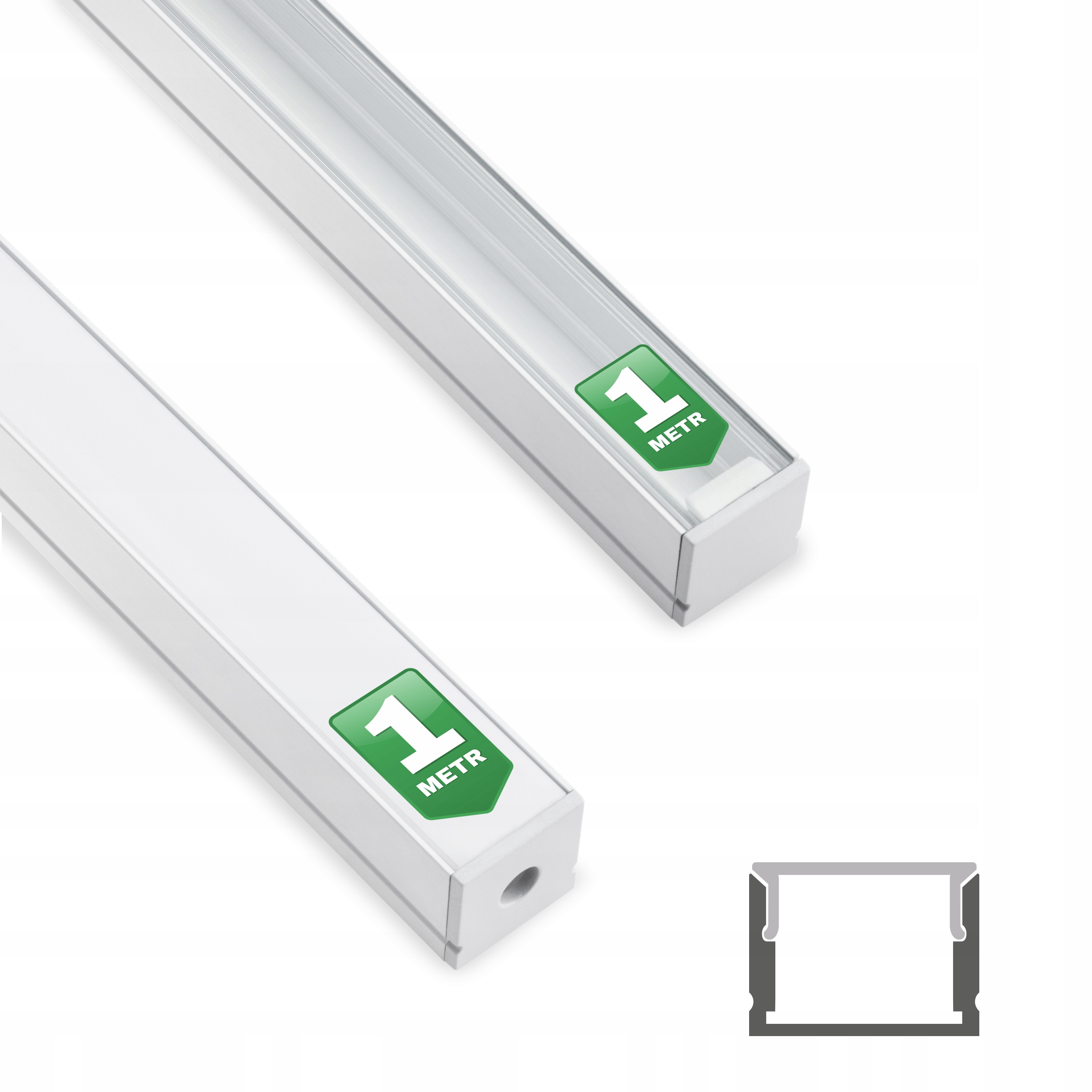 Profil Aluminiowy do Taśm LED Srebrny Natynkowy 1m 13182528958 - Allegro.pl