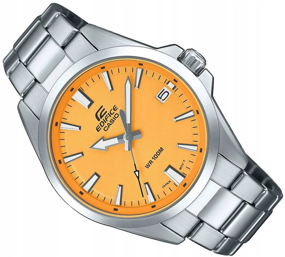 ZEGAREK MĘSKI CASIO EEDIFICE EFV-100D-9AVUEF MODNY I ELEGANCKI ORANGE ...