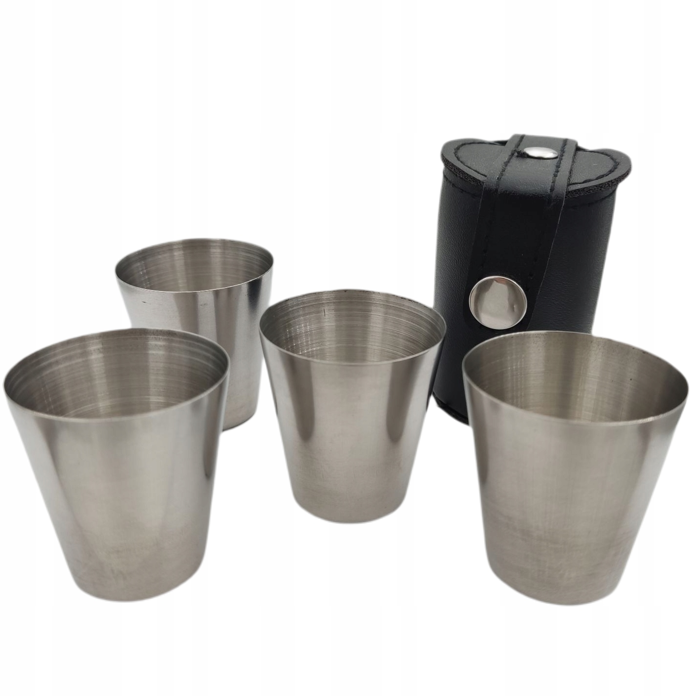 KIELISZKI TURYSTYCZNE METALOWE Z ETUI 30ML do wódki podróżne • Cena, Opinie • Kieliszki ...