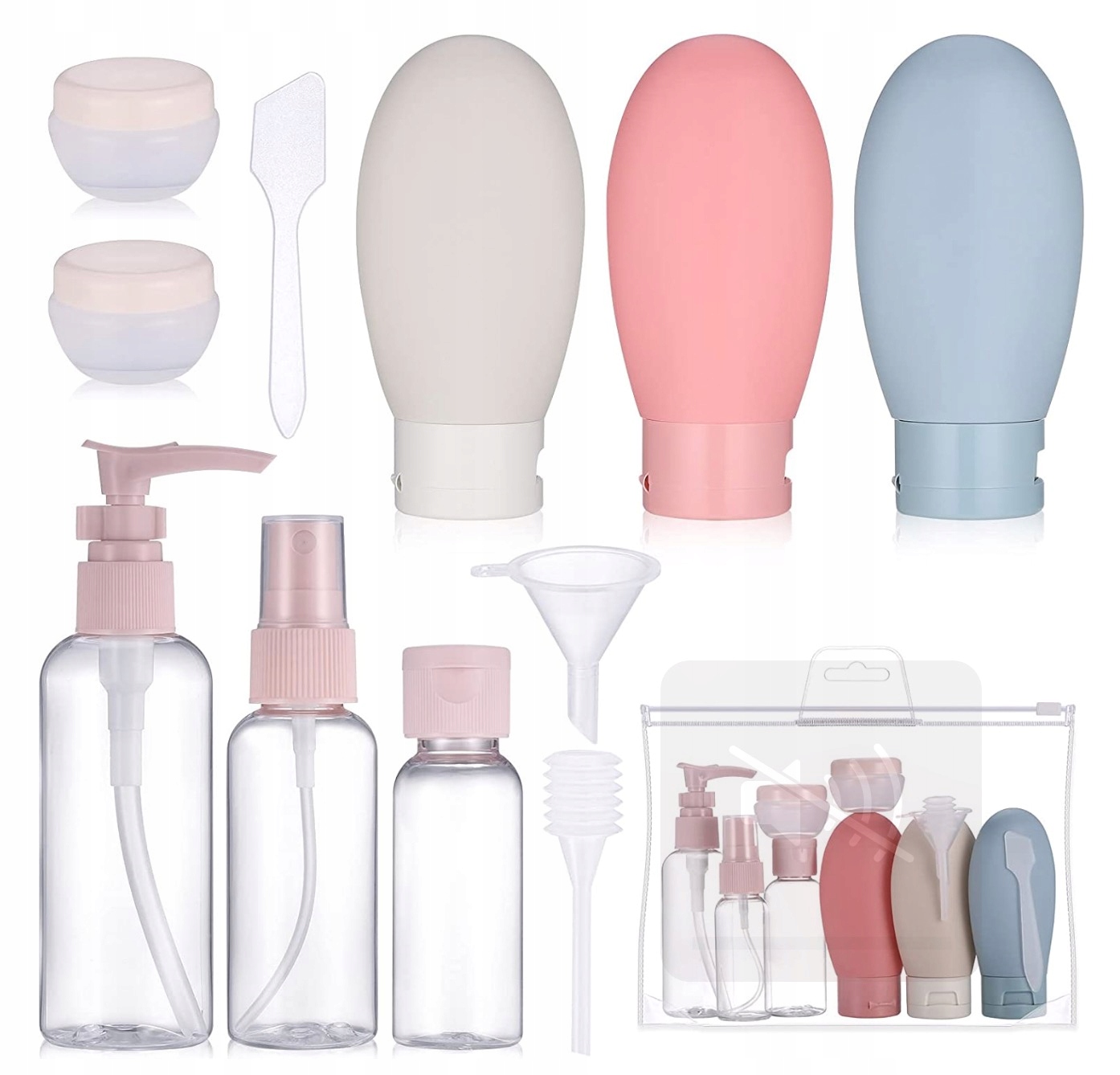 ZESTAW KOSMETYCZKA PODRÓŻNA POJEMNIKI DO SAMOLOTU - Allegro.pl