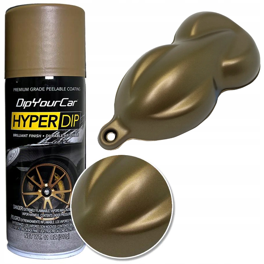 HyperDip/Plasti Dip Bronze Gold Satyna 400ml USA • Cena, Opinie - Allegro