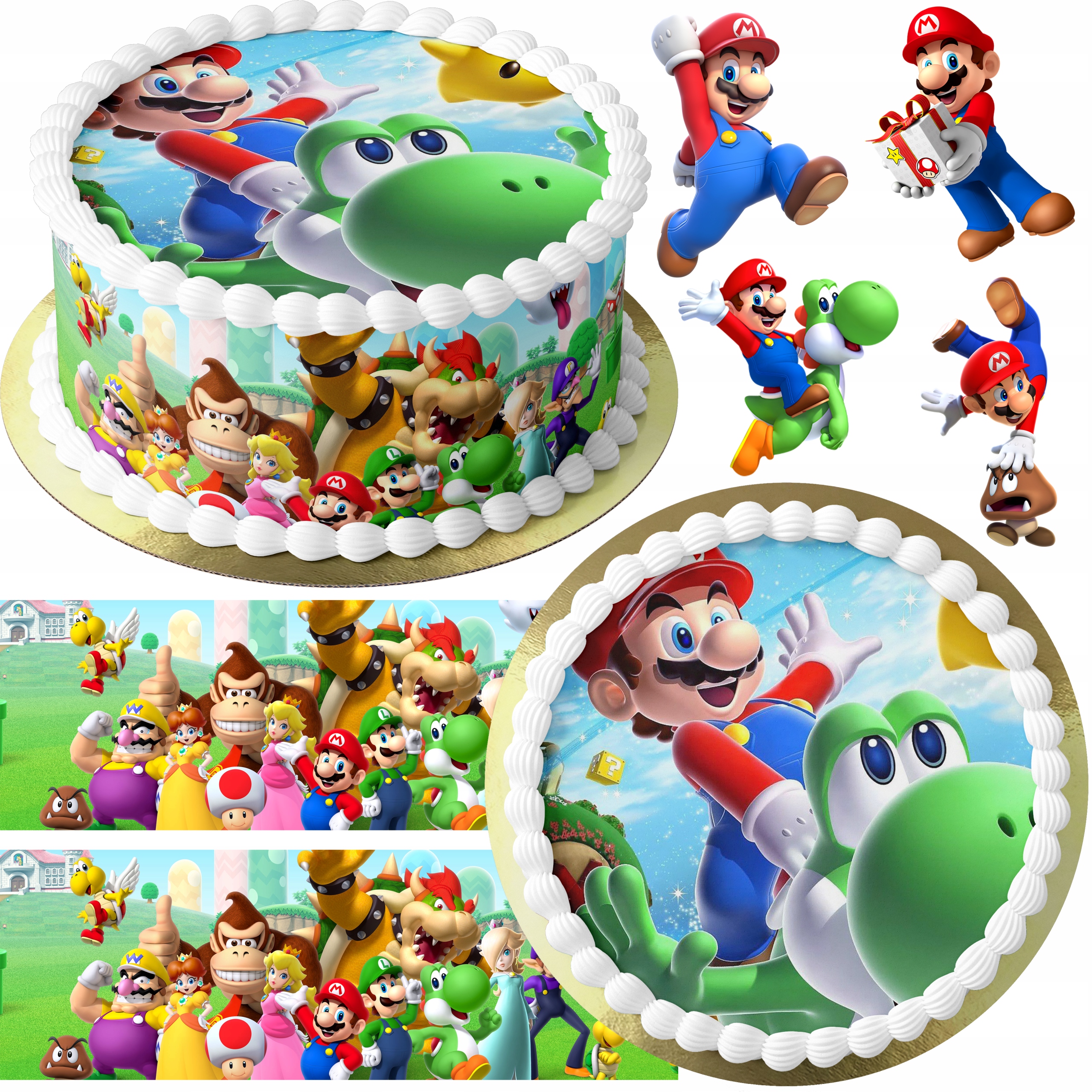 MEGA ZESTAW OPŁATEK NA TORT MARIO BOKI + POSTACIE 13944536294 - Allegro.pl