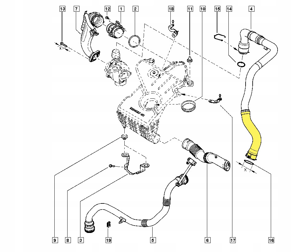 PP 01 0319 RURA PRZEWÓD TURBO INTERCOOLERA DACIA DUSTER 1.5 DCI ...