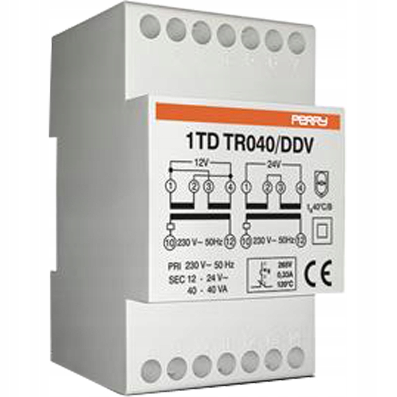 Transformator modułowy 40VA, 12-12-24V, 2 DIN (8019108120093) • Cena ...