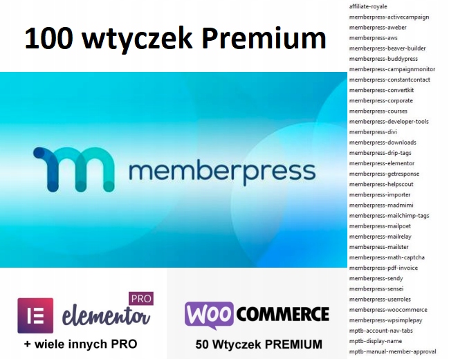 Wtyczka MemberPress Basic + wszystkie 34 dodatki - Sklep, Opinie, Cena w Allegro
