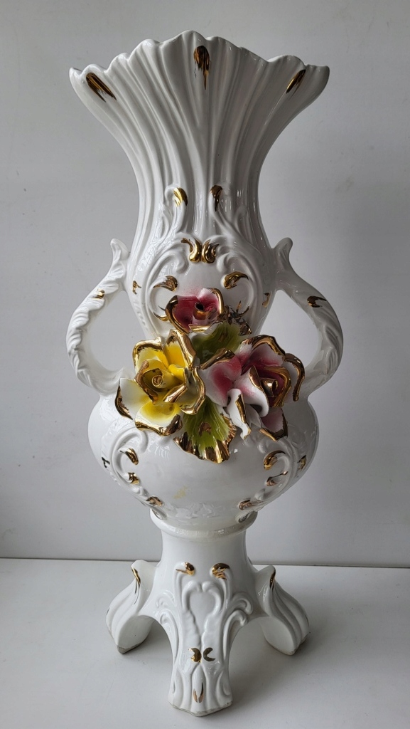 HISTORICKÁ VÁZA AMFORA VÁZA PORCELÁNOVÝ CAPODIMONTE STAV DB GWR - Allegro