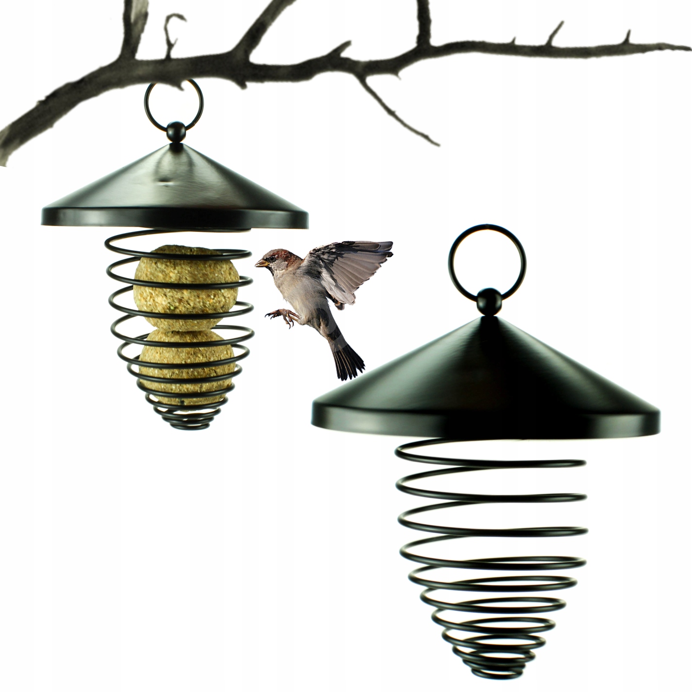 KARMNIK METALOWY NA KULE TŁUSZCZOWE KARMĘ POKARM DLA DZIKICH PTAKÓW WISZĄCY (5904035277190 ...