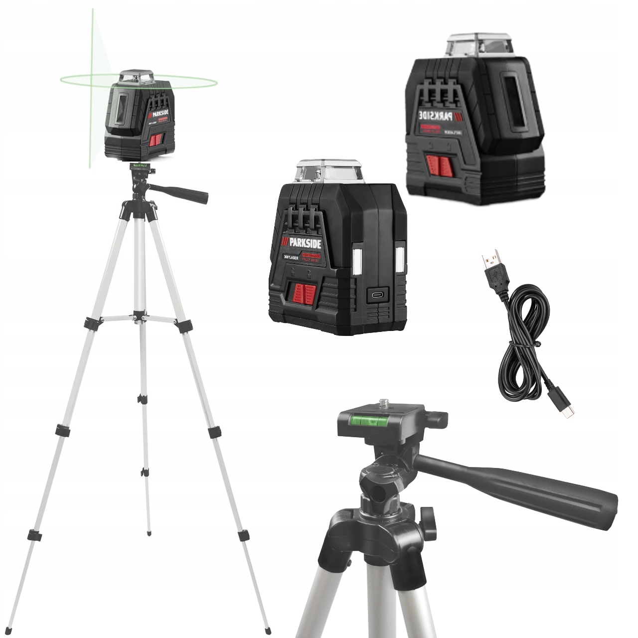 LASER KRZYŻOWY PARKSIDE PERFORMANCE ZE STATYWEM PKLLP 360 B3 WBUDOWANY ...