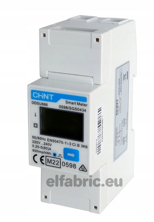 Chint DDSU666 Modbus MID licznik dwukierunkowy 1F 220/230V 5(80A) RS485 MID (5904576513924 ...