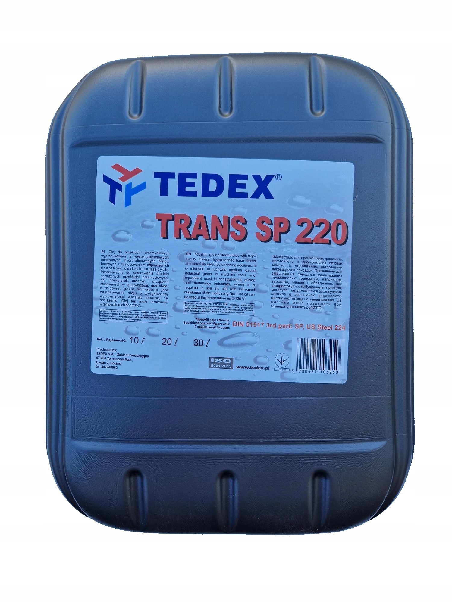 TEDEX OLEJ PRZEKŁADNIOWY TRANS SP 220 20L 5900481103250 za 359.00PLN z Szczucin - Allegro ...