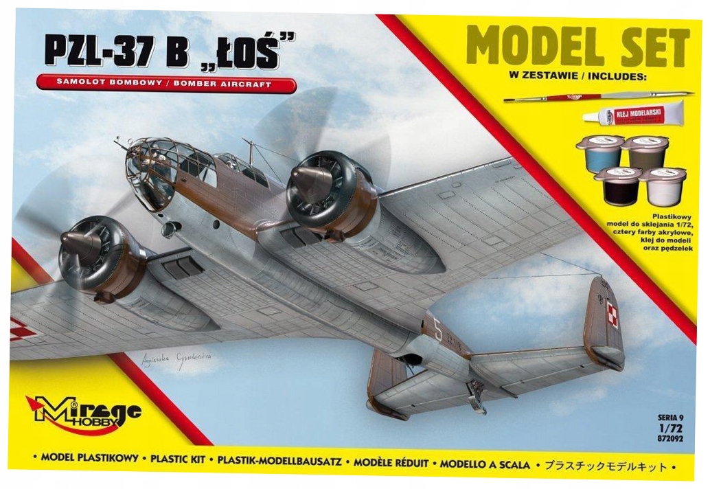 Model samolotu PZL-37B ŁOŚ model set Mirage 872092 • Cena, Opinie - Allegro