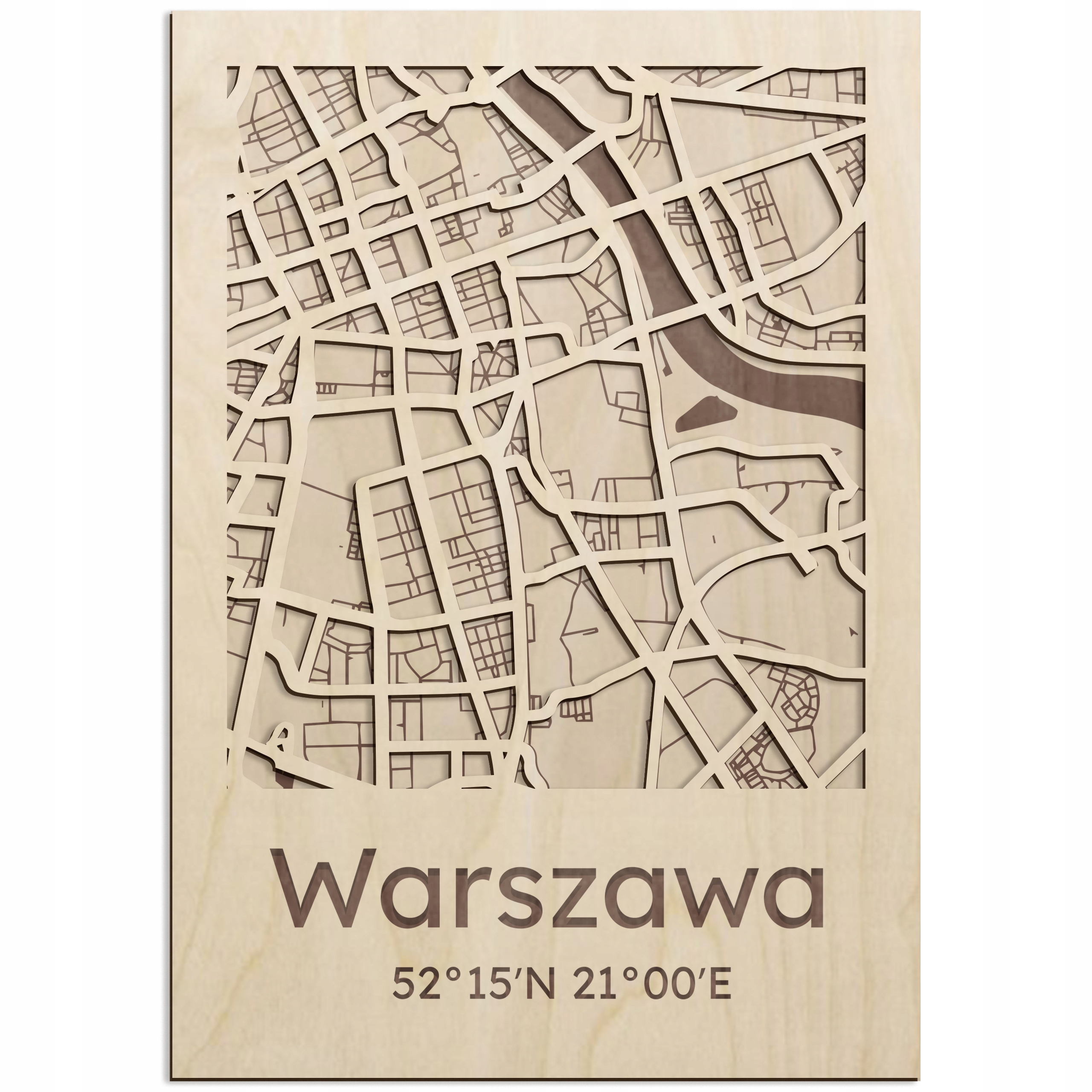 Mapa polskich miast WARSZAWA Plan miasta na ścianę Mapa ścienna ...