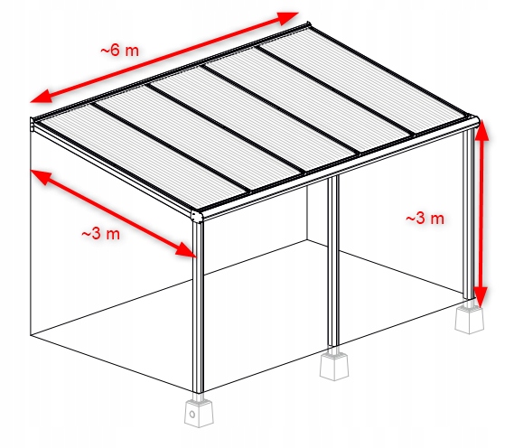 ZADASZENIE TARASU WIATA Garażowa PERGOLA Poliwęglan 6x3 ALU CARPORT ... ZADASZENIE TARASU WIATA Garażowa PERGOLA Poliwęglan 6x3 ALU CARPORT ...