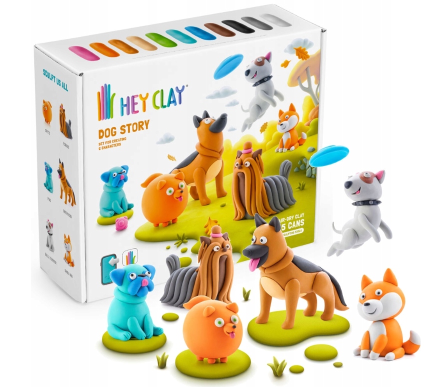 Zestaw z Modeliny dla Dzieci Hey Clay Dog Story Do Tworzenia Figur + 3 ...