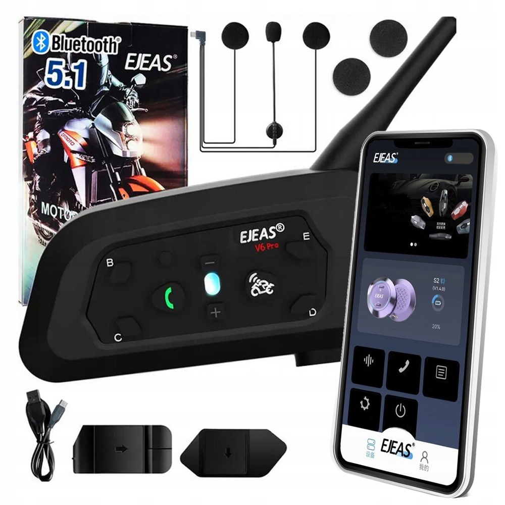 Interkom motocyklowy Ejeas V6 Pro Plus 5902729075312 za 128.00PLN z ...