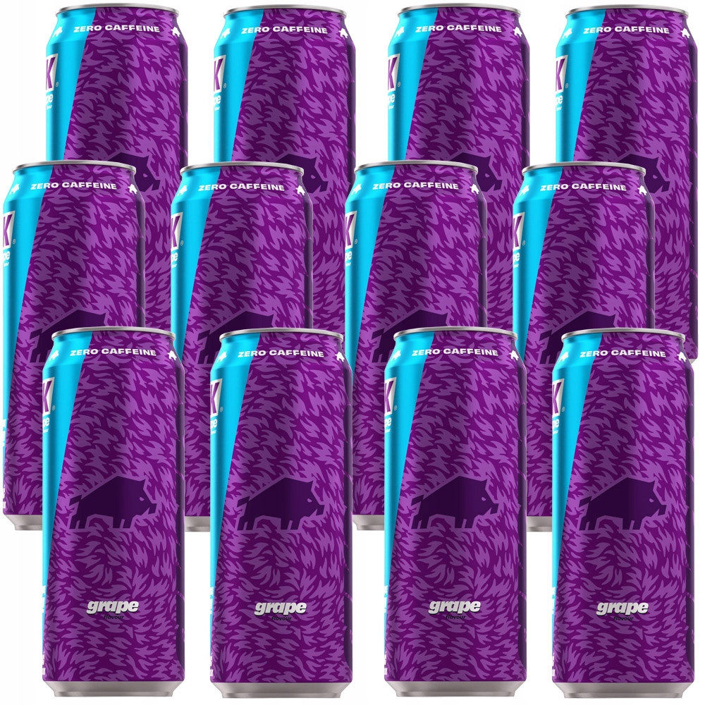 WKDZIK Dzik Zero Caffeine Zero Calorie 12 x 500ml Grape SMAK MOC ...