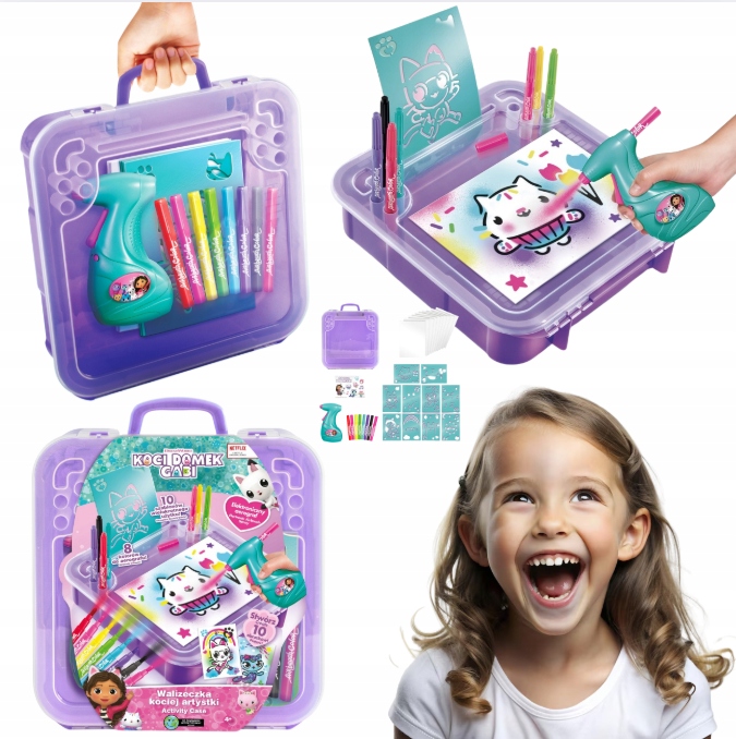 EPEE KOCI DOMEK GABI - WALIZECZKA KOCIEJ ARTYSTKI ZESTAW Z AEROGRAFEM ...