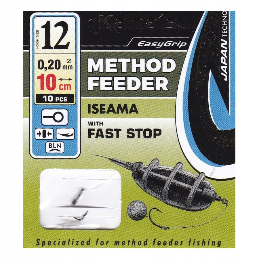 Haczyki gruntowe, spławikowe, z przyponem, z zadziorem Kamatsu Iseama 10 szt. - 5901393180117 ...