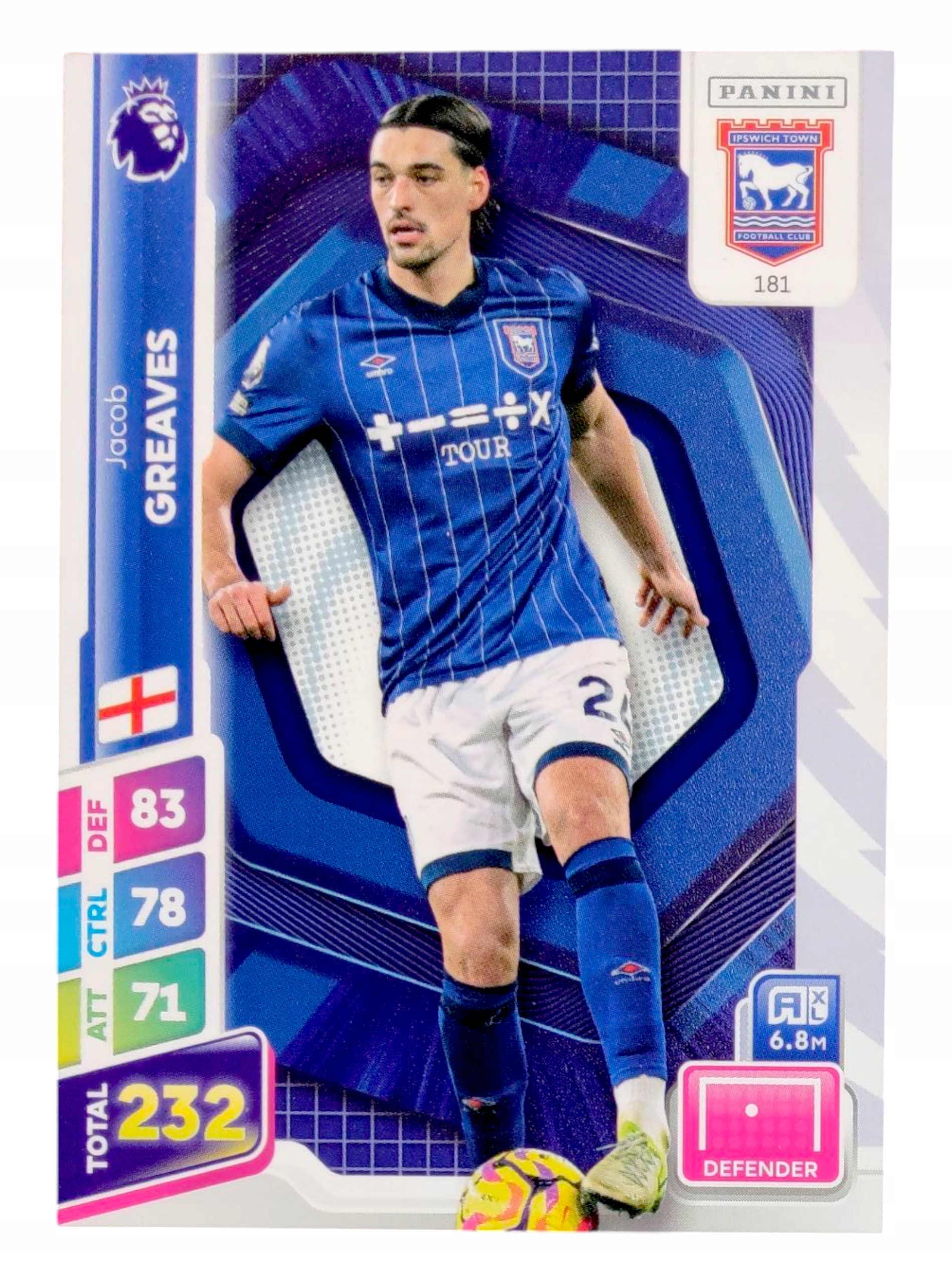 PANINI PREMIER LEAGUE PLUS 2025 ALAPKÁRTYA 181 JACOB GREAVES IPSWICH ...