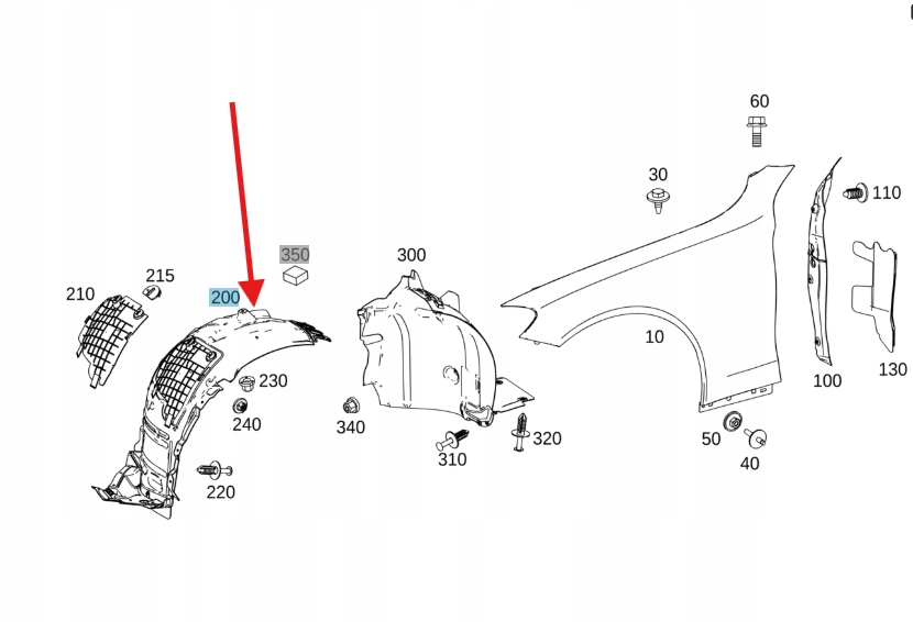 NADKOLE LEWY PRZÓD MERCEDES C klasa W205 OE A2056903301 • Cena, Opinie ...
