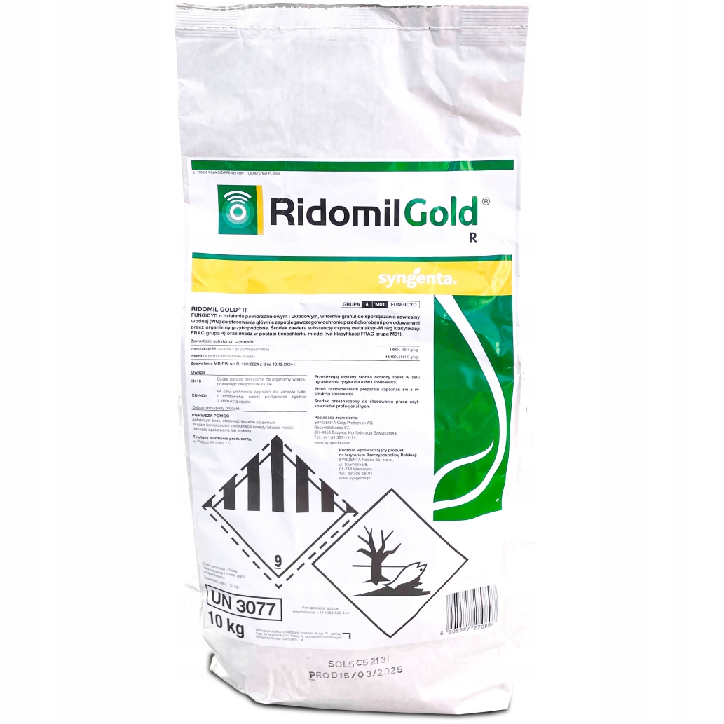 RIDOMIL GOLD R 10KG FUNGICIDE FOR POTATO BLIGHT (5905527270897) • Cena ...