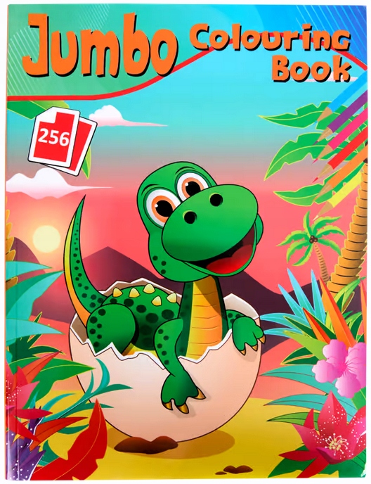 KOLOROWANKA MALOWANKA DLA NAJMŁODSZYCH JUNBO XXL DUŻA 128 STRON 256 ...