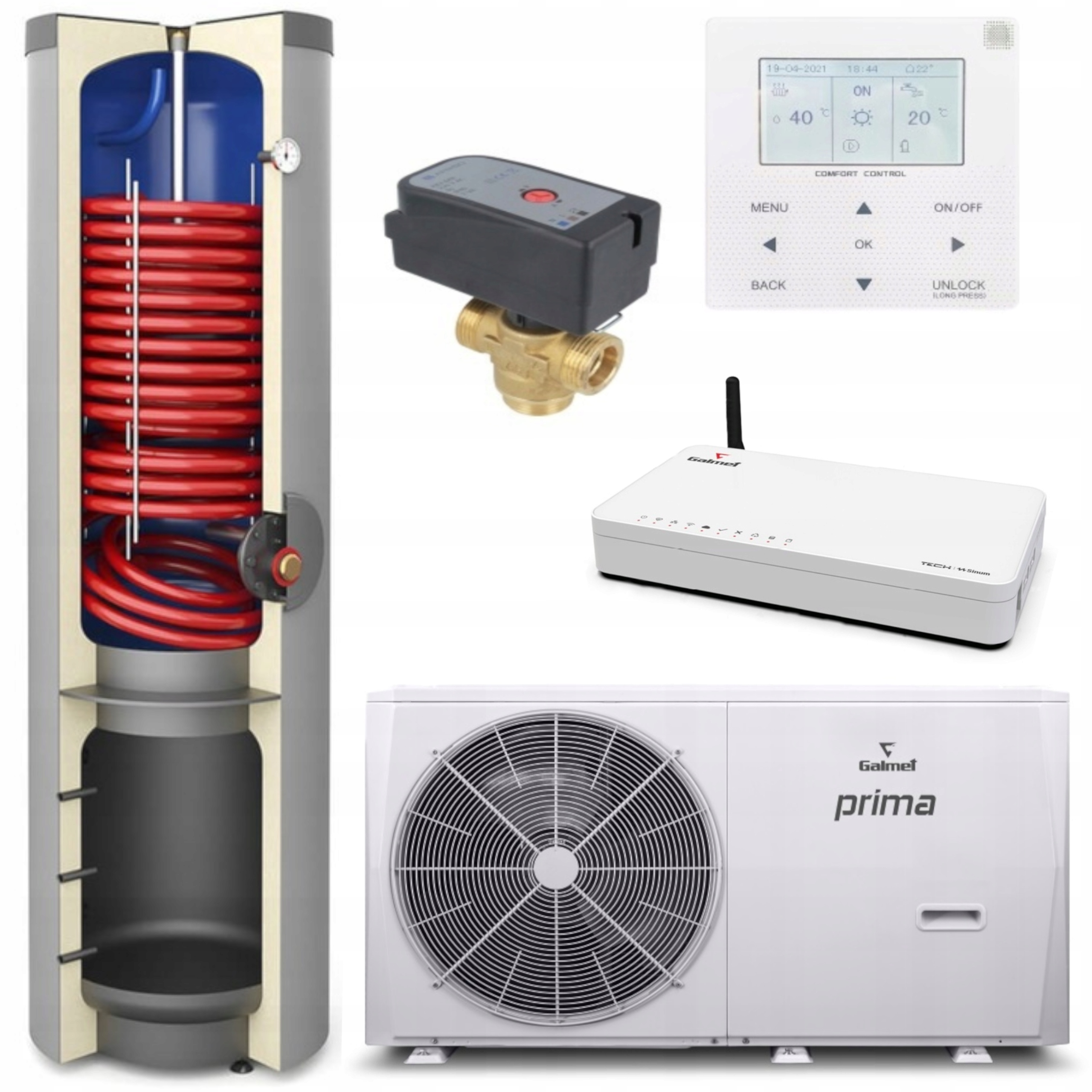 Pompa ciepła Galmet hybrydowy system grzewczy Prima 3F 16 kW C250/110 ...